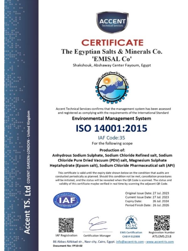 ISO 14001 – 2015 - Emisal